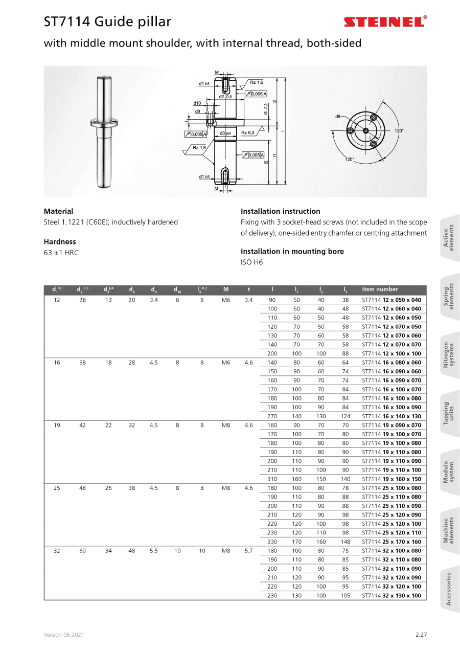 ST7114 (Guide Pillar with Mid-Shoulder) | Tipco Inc.