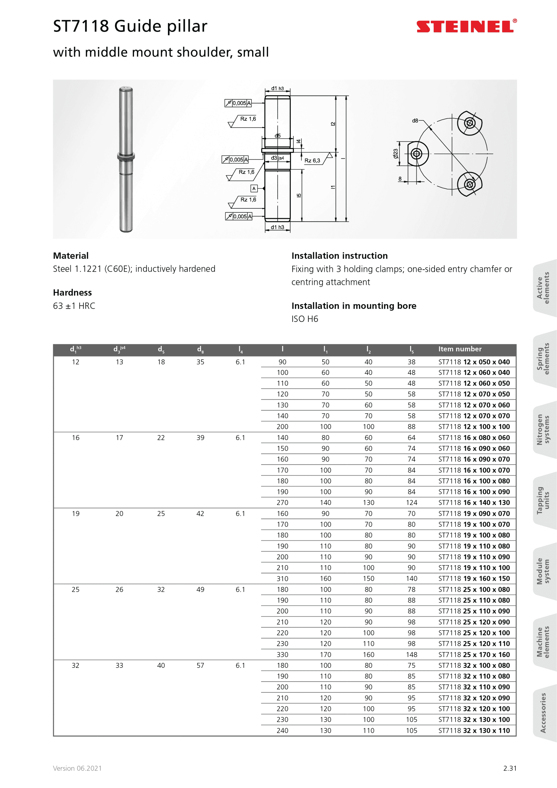 ST7118 (Guide Pillar with Mid-Shoulder) | Tipco Inc.